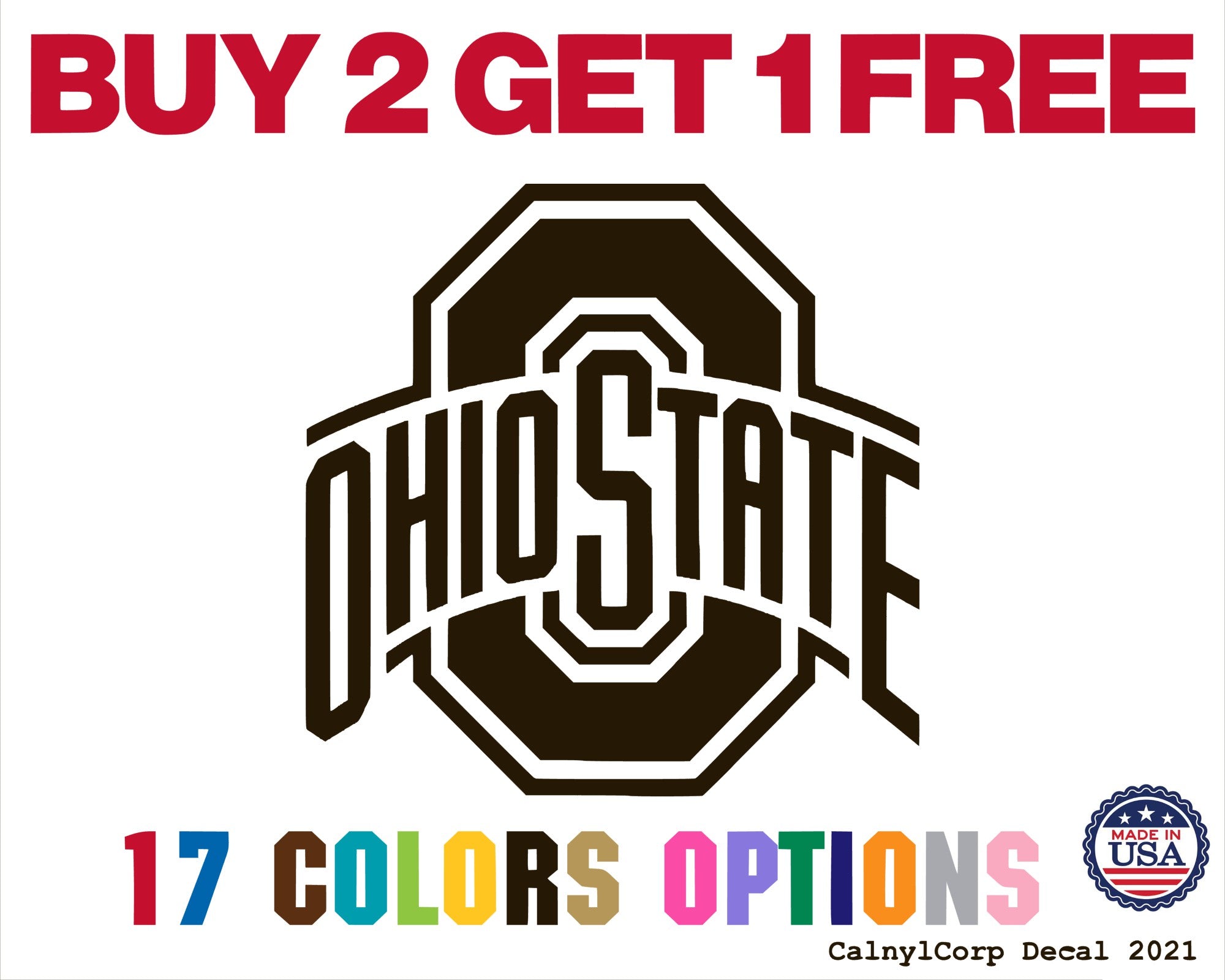 Ohio State University, Buckeyes Vinyl Sticker Decals