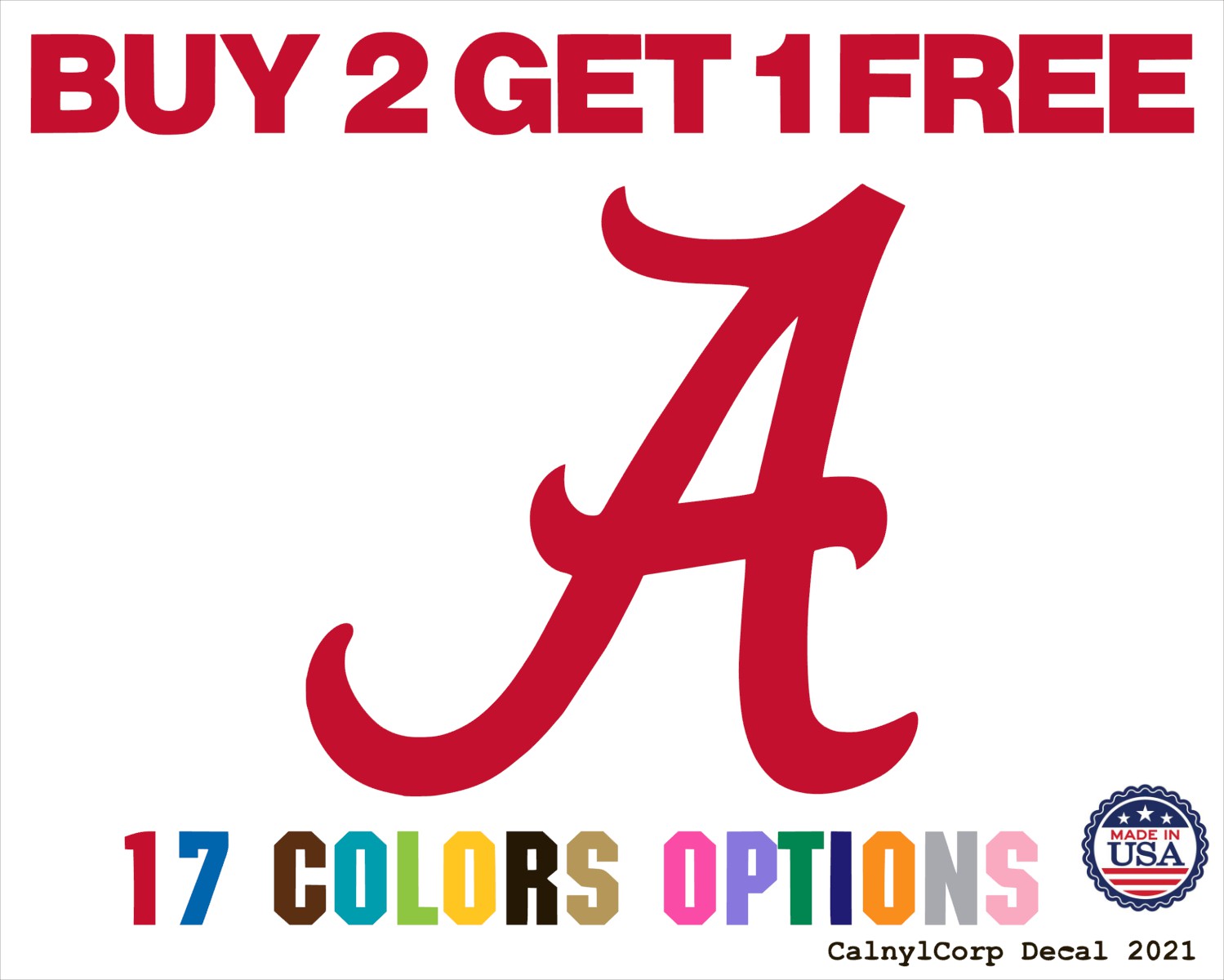 Alabama Crimson Tide Vinyl Sticker Decals